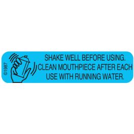 WARNING LABEL 1-9/16 X 3/8 SHAKE WELL BEFORE USING