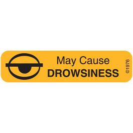 WARNING LABEL 1-9/16 X 3/8 MAY CAUSE DROWSINESS