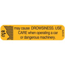 WARNING LABEL 1-9/16 X 3/8 MAY CAUSE DROWSINESS