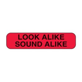 WARNING LABEL 1-9/16 X 3/8 - LOOK ALIKE SOUND ALIKE