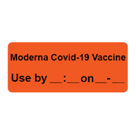 MODERNA COVID-19 VACCINE VIAL LABEL 250/ROLL