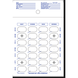 SYNMED 28 DOSE WEEKLY CARD REAR - 500/CS