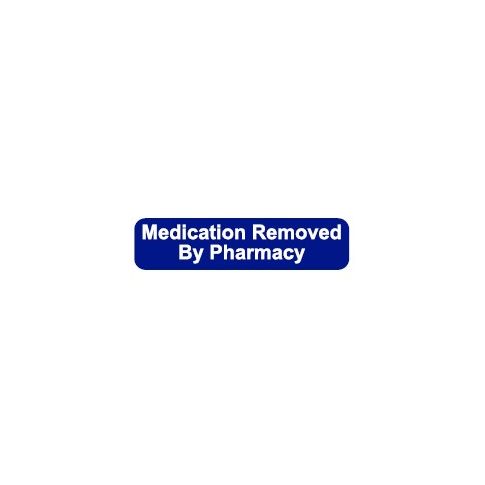 WARNING LABEL - 1-9/16” X 3/8” - MEDICATION REMOVED - PM1MEDREMOVED-BL